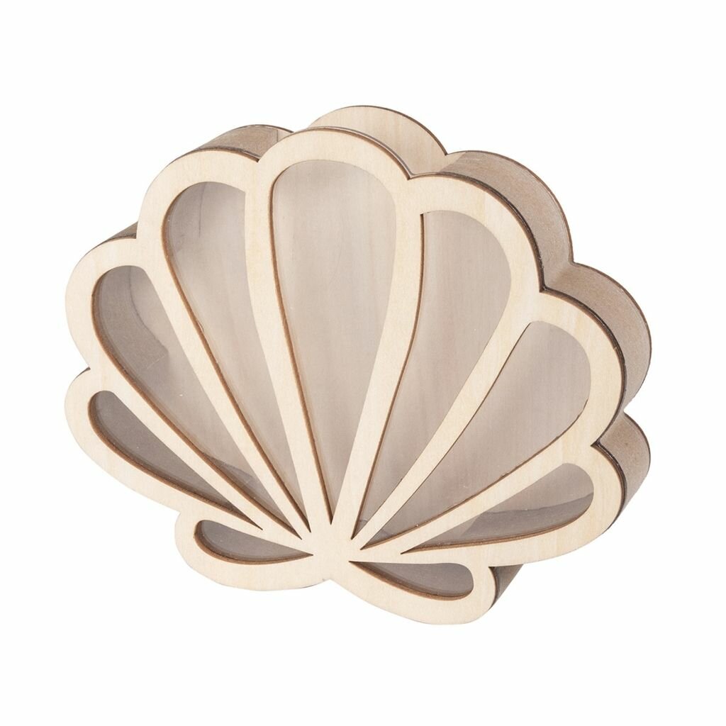 Деревянный контейнер для хранения артефактов с прозрачным окном в стиле прибрежных домов, - Ящик для хранения ракушек C