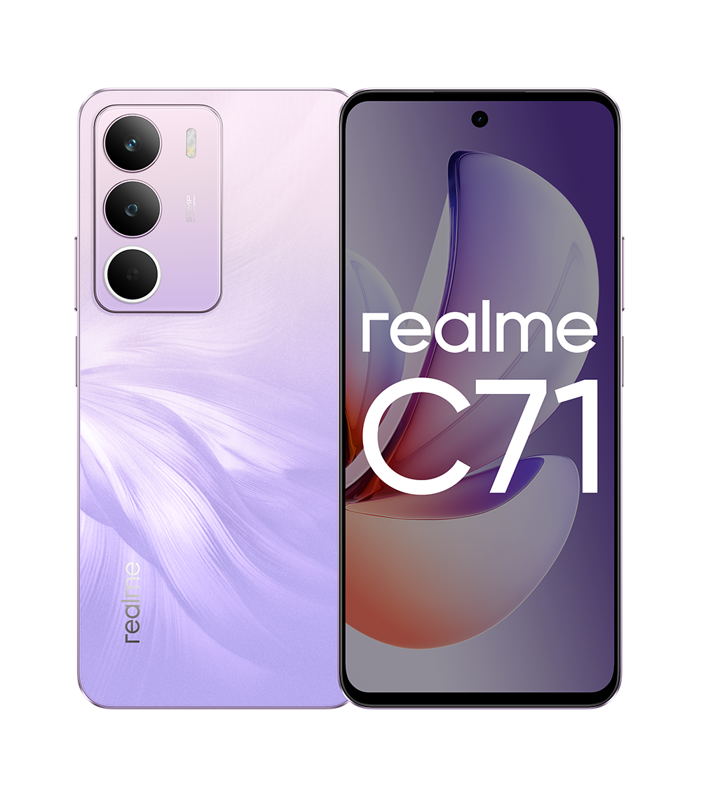 Смартфон Realme C71, 8/256 ГБ, RU, Dual nano SIM, 6300 мАч, Фиолетовый