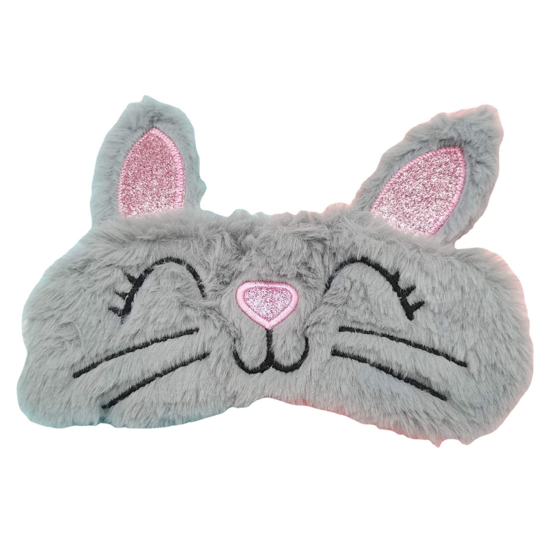 Маска для сна с милым котом, плюшевая маска для сна с кошачьими ушками, мягкая повязка для сна, светонепроницаемая повязка для глаз для детей и взрослых, удобная маска для сна и путешествий