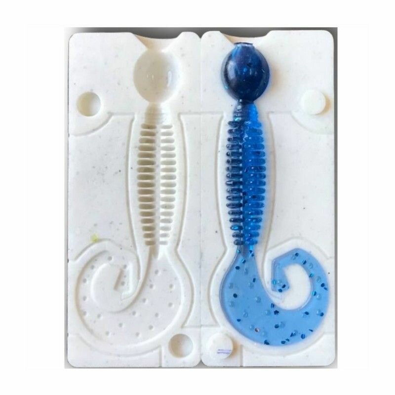 Форма для литья силиконовых рыболовных приманок G-T Grub 1,7", 42mm, 1место