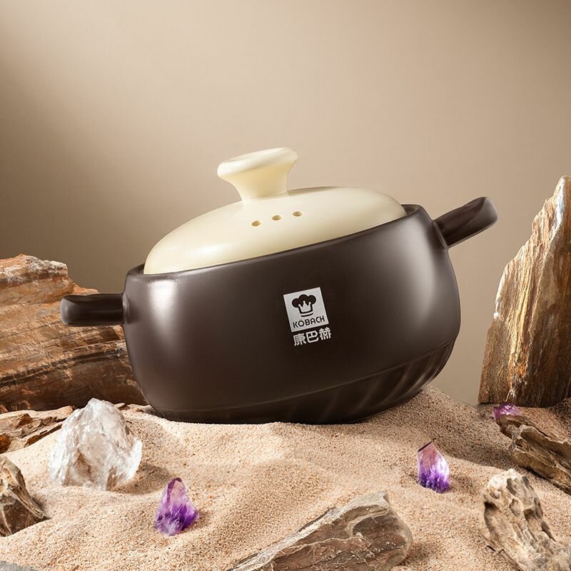 Глубокая керамическая кастрюля с крышкой, для супа и приготовления пищи на газовой плите, набор посуды 2025, от 2.5 до 6 литров