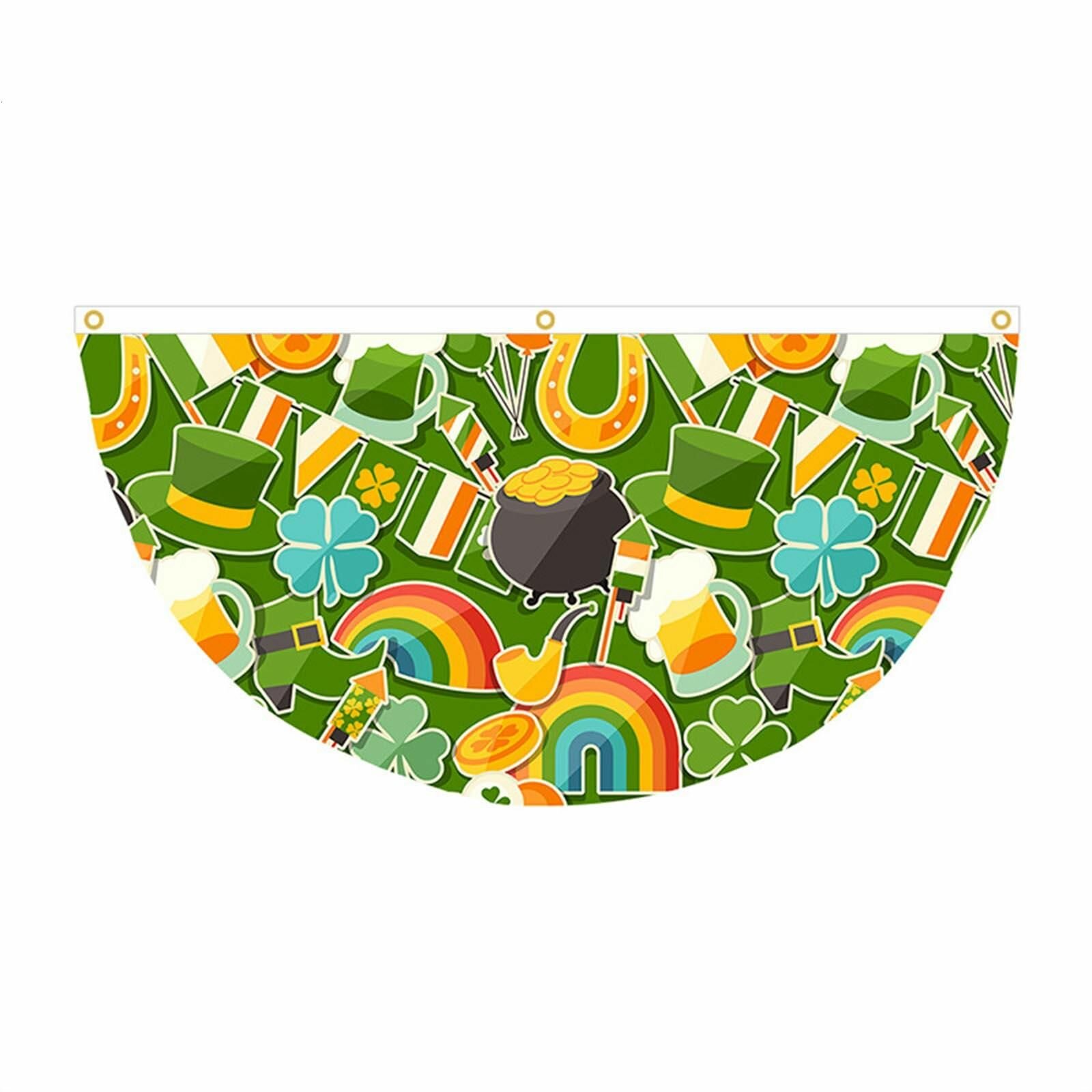 Веерообразный флаг в честь Дня Святого Патрика-02