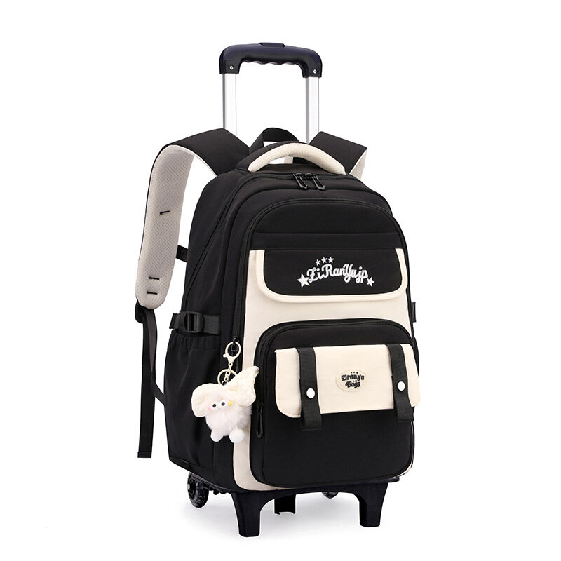 Натуральная рыба, корейская версия, школьная сумка на тележке для учащихся средней школы, модная школьная сумка на тележке большой вместимости для учащихся начальной школы 3-6 классов, легкая