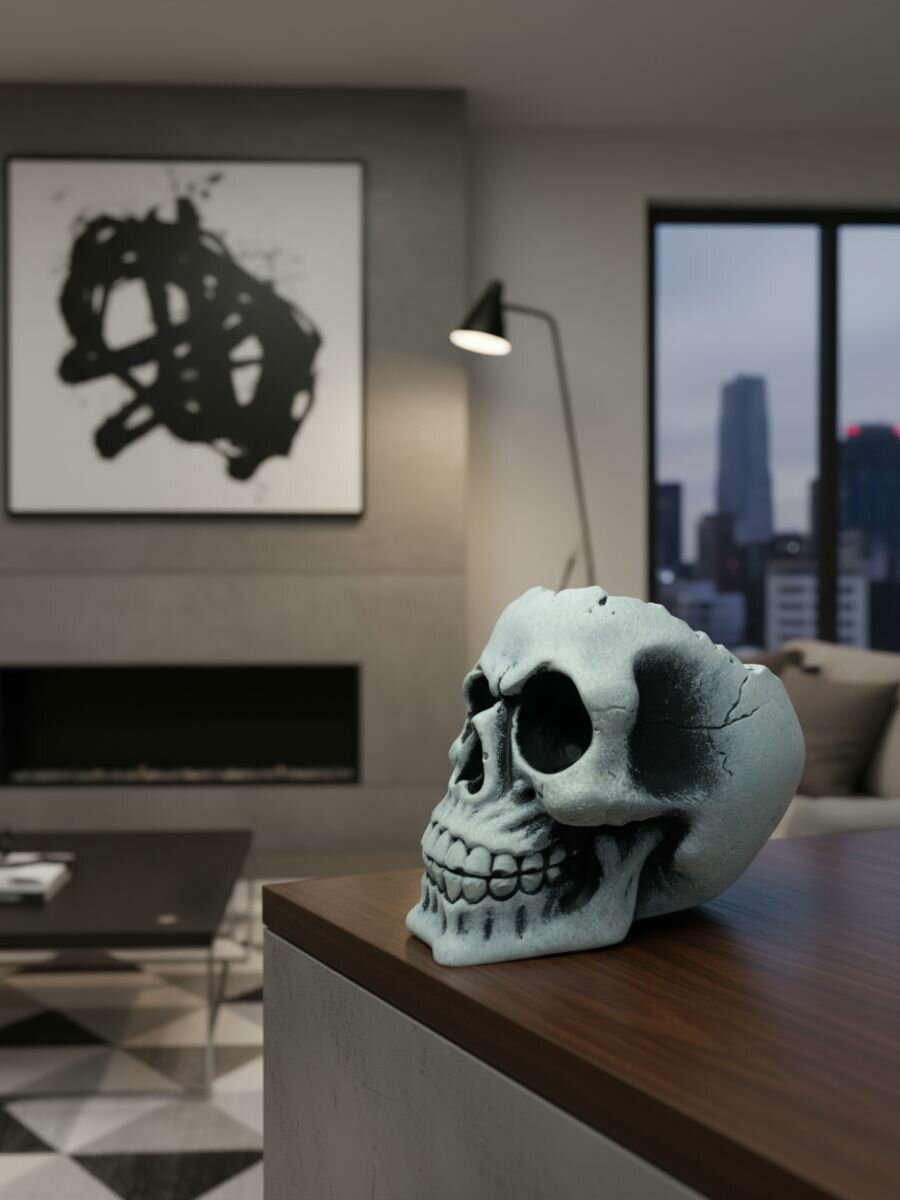 Горшок для цветов череп