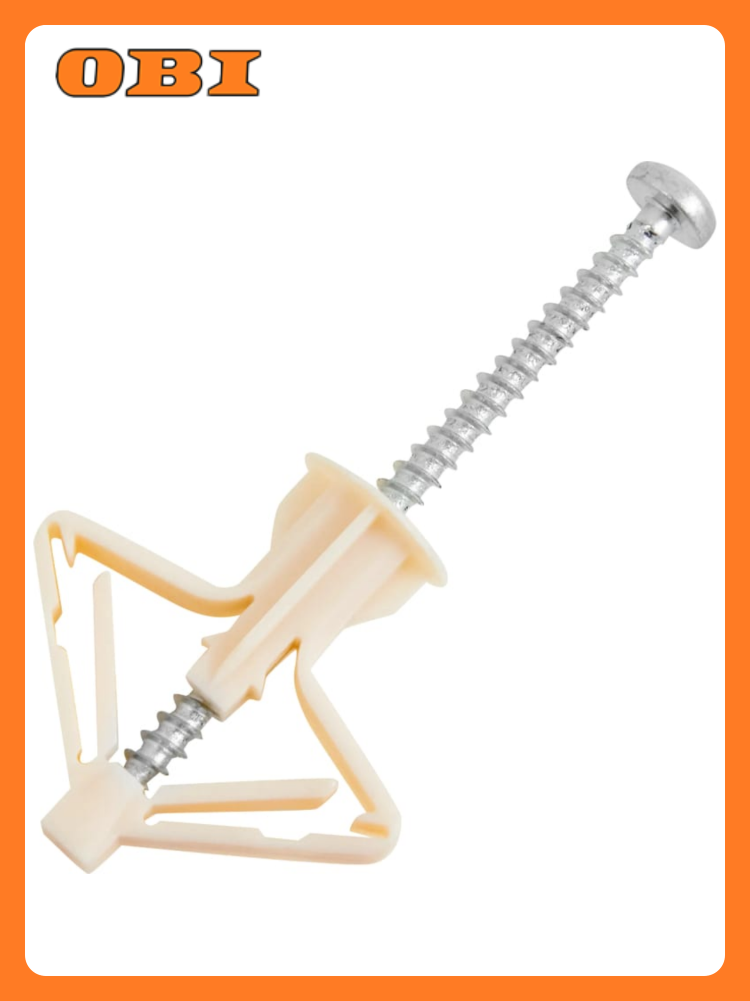 Дюбель-бабочка Sormat OLA, для кирпича и бетона, с шурупом, 4 шт