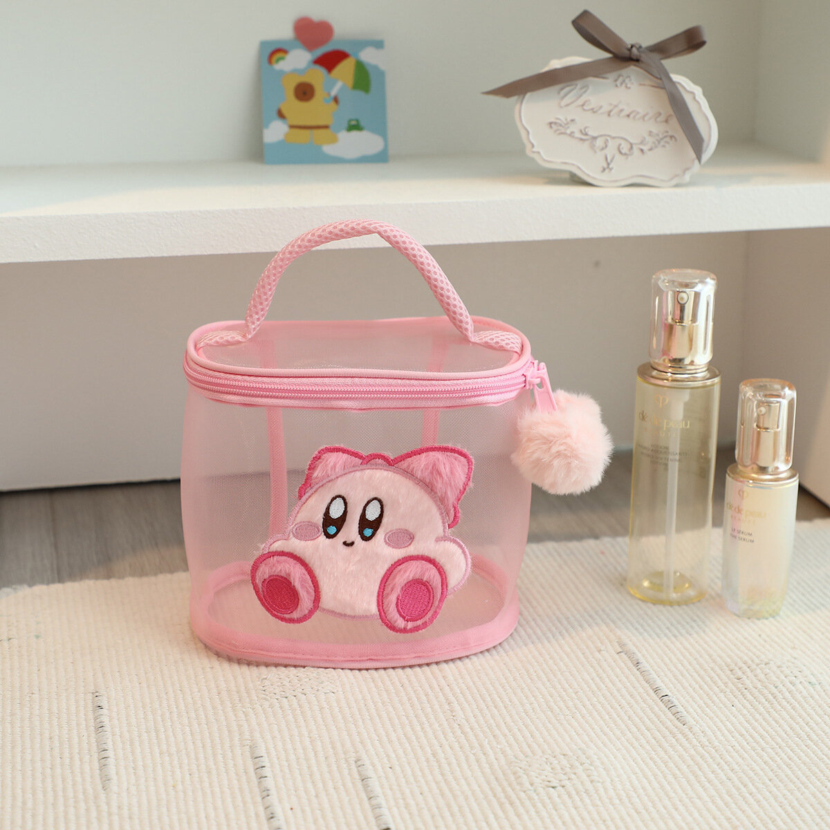Косметичка в японском стиле с мультяшным рисунком, вместительная, портативная, очень большая, для путешествий, ручная косметичка, девичий футляр для макияжа.