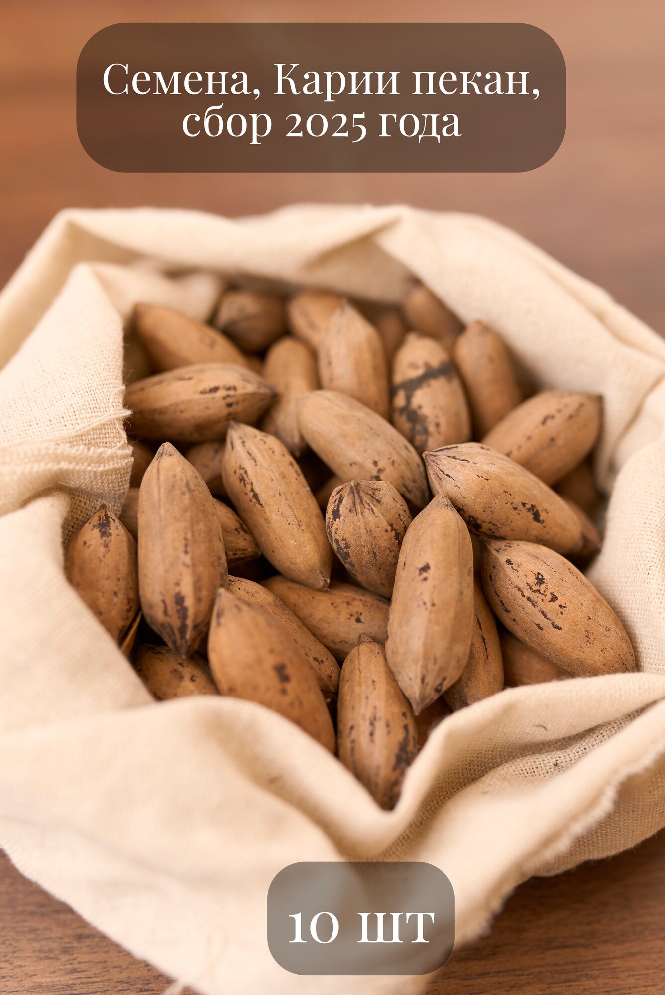 Семена ореха Карии пекан, или Пекана обыкновенного, 10 шт
