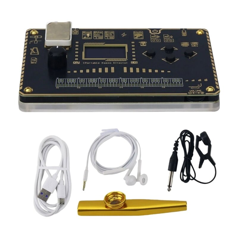 Портативный цифровой моделирующий синтезатор с 24-битным стереозвуком частотой 48 кГц и перезаряжаемой батареей Kazoo Effector