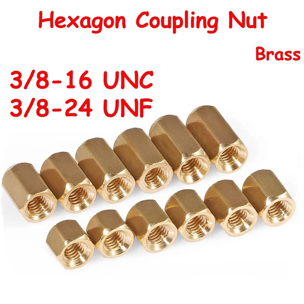 Латунные гайки Yiqianyuan 3/8-16 UNC 3/8-24 UNF 3I8-24x13x35 (2Pcs)