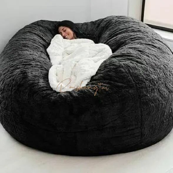 Кресло-мешок Диван, Замша искусственная, Оксфорд 600, Размер XXXL, черный