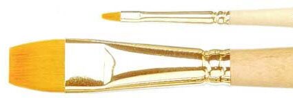 Кисть для масла и акрила синтетика плоская ROUBLOFF серия 1322 №4 ручка длинная
