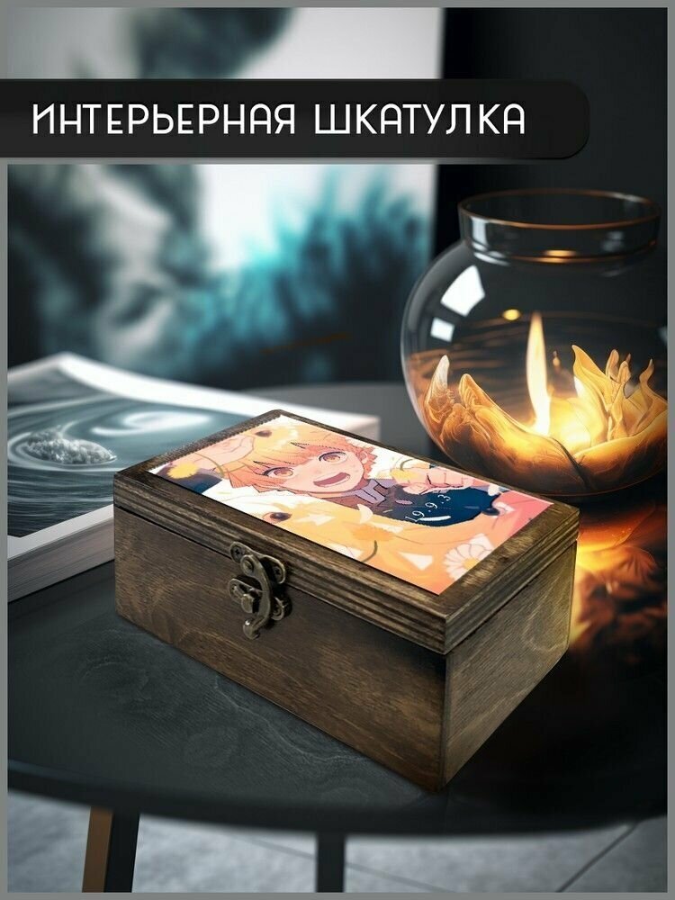 Шкатулка интерьерная для украшений универсальная 16x10x6 см Demon Slayer Kimetsu no Yaiba Аниме Action - 126