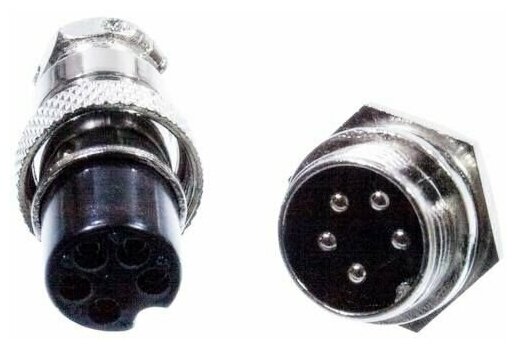 GX16M-5, Разъемы малогабаритные цилиндрические d16мм розетка и вилка, 250В 5 контактов