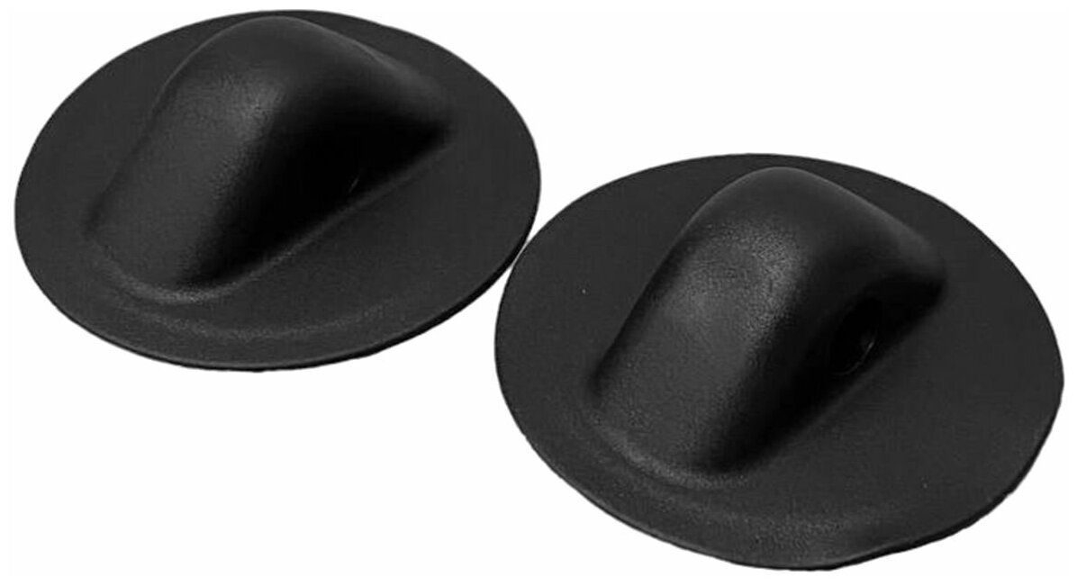 Рым леерный (шайба леера) 78 мм, для лодки ПВХ, с отверстием 11.8 мм, малый, 2 шт, черный