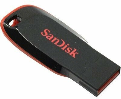 Флеш-память SanDisk Cruzer Blade, 32Gb, USB 2.0, ч/крас, SDCZ50-032G-B35, 615702