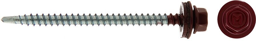 Саморезы кровельные с буром 70х4,8 мм металл-дерево красное вино RAL 3005 Daxmer (100 шт.)