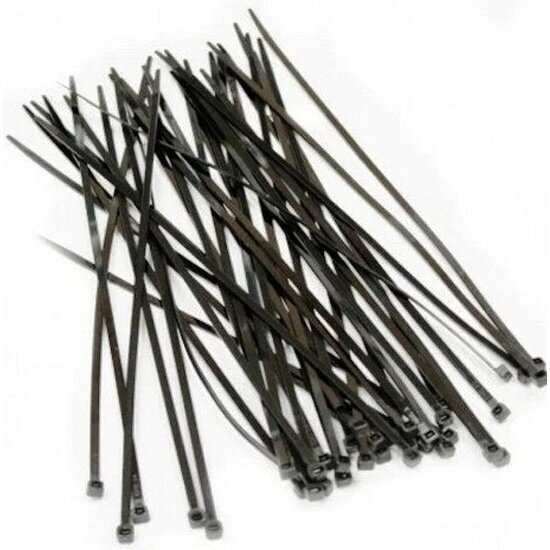 Стяжки Gembird NYT-200x2.5В пластиковые 200 мм х 2.5 мм, чёрные (100 шт.) (NYT-200x2.5B)