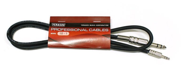 10-1m Кабель акустический, 1м, 6.3-3.5мм, Yerasov