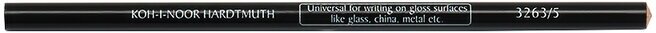 "KOH-I-NOOR Hardtmuth" Карандаш для рисования на стекле, фарфоре, пластмассе и металле ТМ (HB) незаточенный черный 3263005001KS