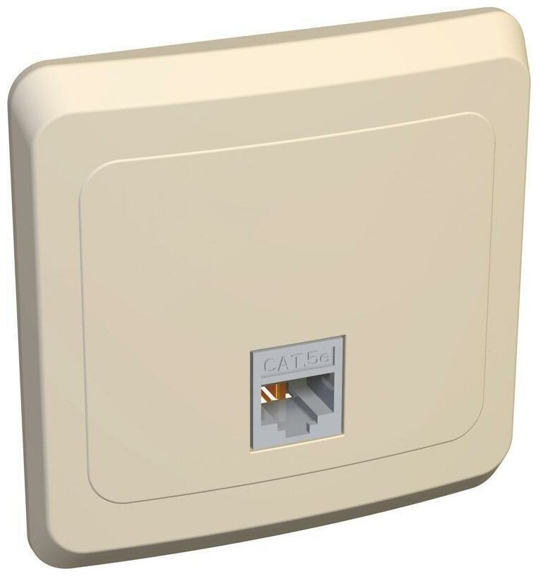 Розетка компьютерная Schneider Electric Этюд RJ45 UTP категория 5е кремовая