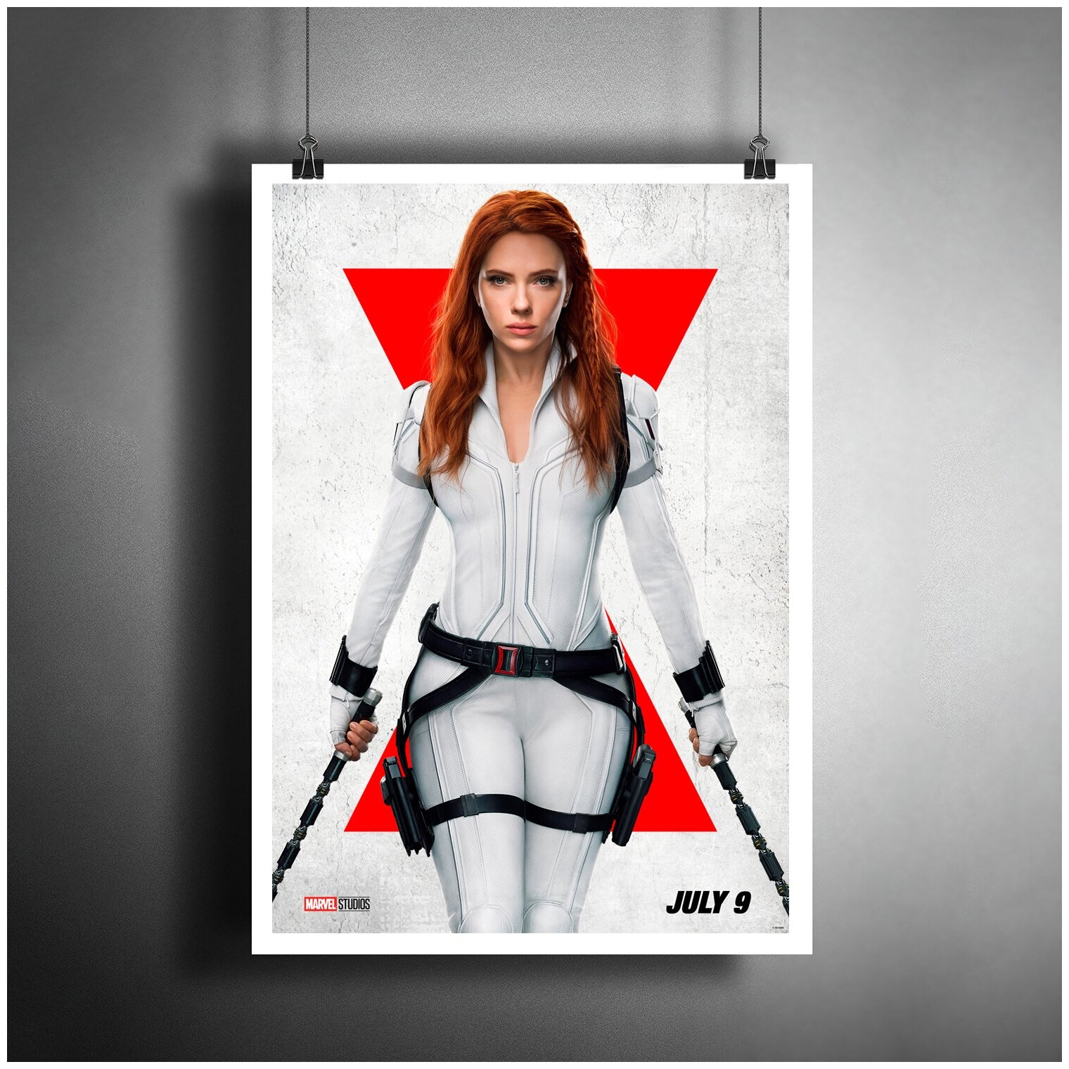 Постер плакат для интерьера "Фильм: Чёрная вдова. Black Widow. Комиксы Марвел. Скарлетт Йоханссон"/ Декор дома, офиса, комнаты A3 (297 x 420 мм)