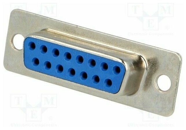 DB-15F, Гнездо 15 pin на кабель (пайка) / 10 штук