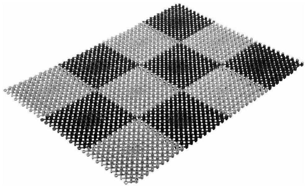 Коврик придверный 42х56 см VORTEX Травка черно-серый (23005)