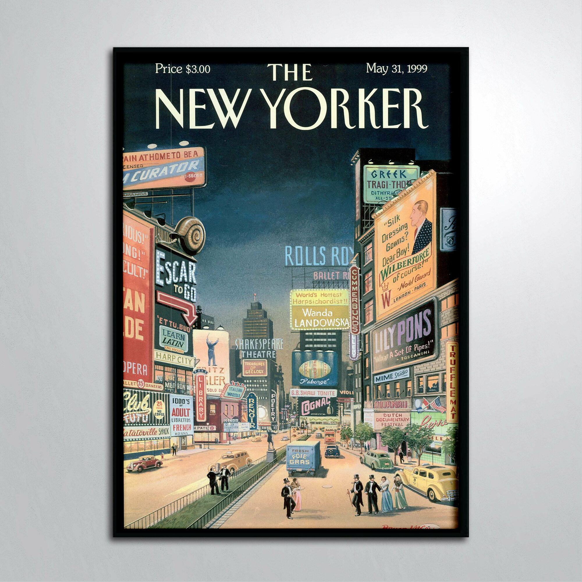 Постер без рамы/Постер для интерьера/Плакат Винтажный Журнал Нью Йоркер The NEW YORKER 31 май 1999г