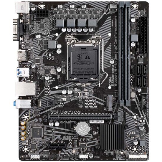 GIGABYTE Материнская плата Socket1200 GIGABYTE H510M H V2 (iH470, 2xDDR4, M.2, SATA III, RAID, PCI-E, D-Sub, HDMI, 1Гбит LAN, USB3.2, mATX) (ret)