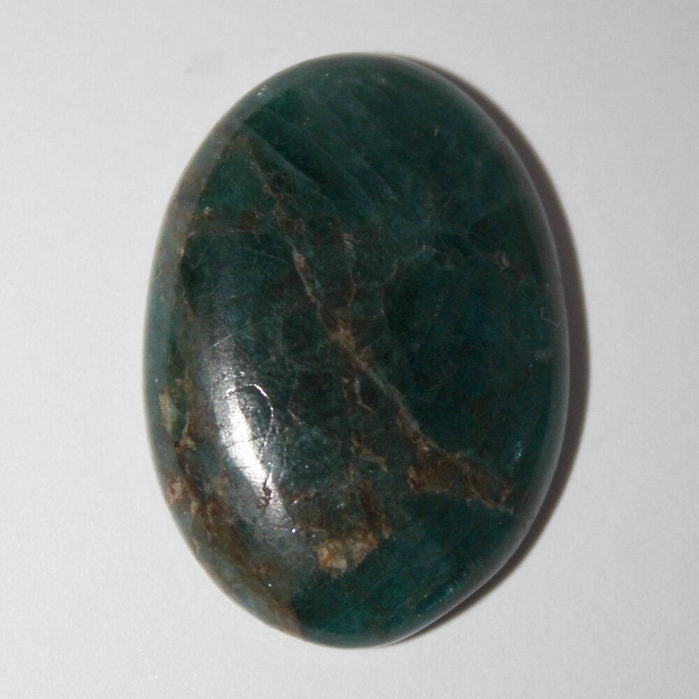 Коллекционный кабошон Апатит, 28х20х3 мм, Бразилия, "True Stones"