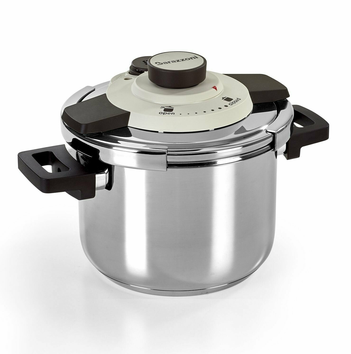 Скороварка Barazzoni Facile Dual System Pressure Cooker, 6 л, 24 см, нержавеющая сталь 18/10, алюминий, силикон, бакелит, цвет серебристый