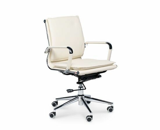 Кресло офисное Norden Харман LB (ivory) хром / слоновая кость экокожа