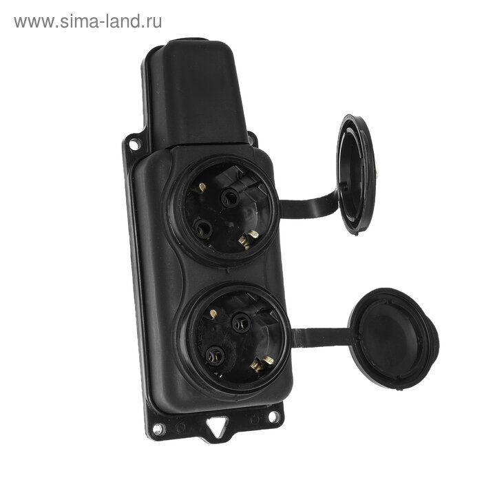 Розетка штепсельная переносная "Элект" РП 16-232, двухместная, с з/к, брызгозащищенная 4645304