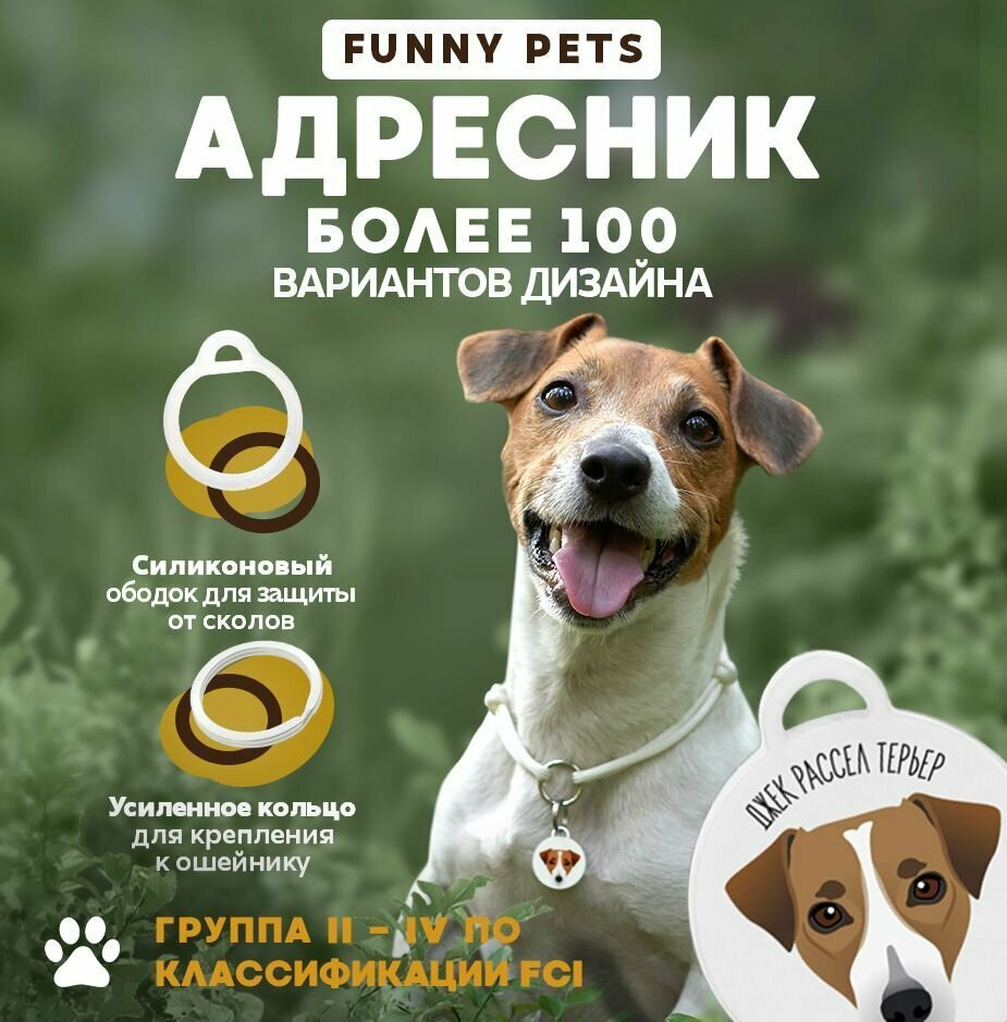 Адресник для собак Doglea Funny Pets (2-4 группа по FCI) 28 мм