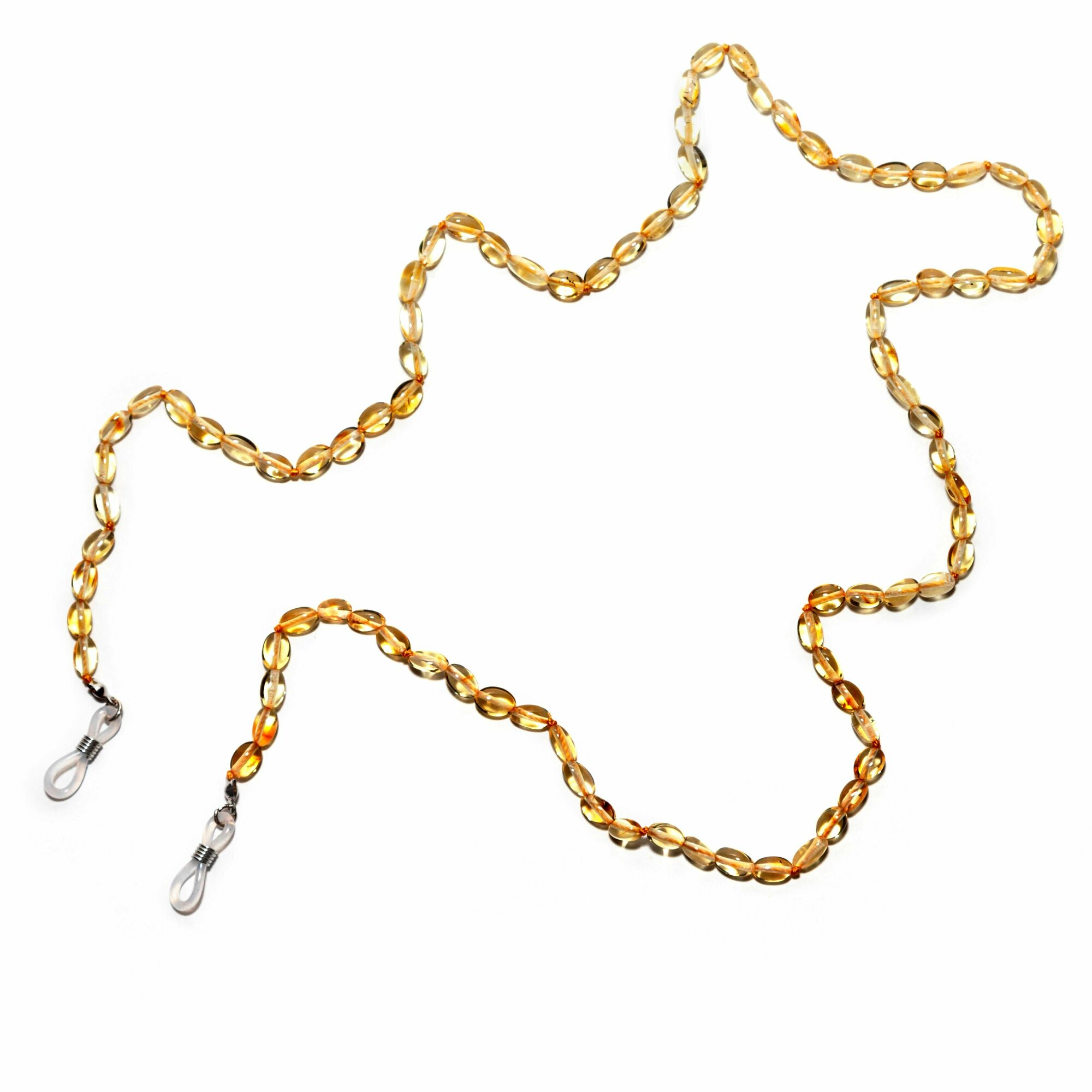 Держатель-цепочка для очков из натурального цельного янтаря