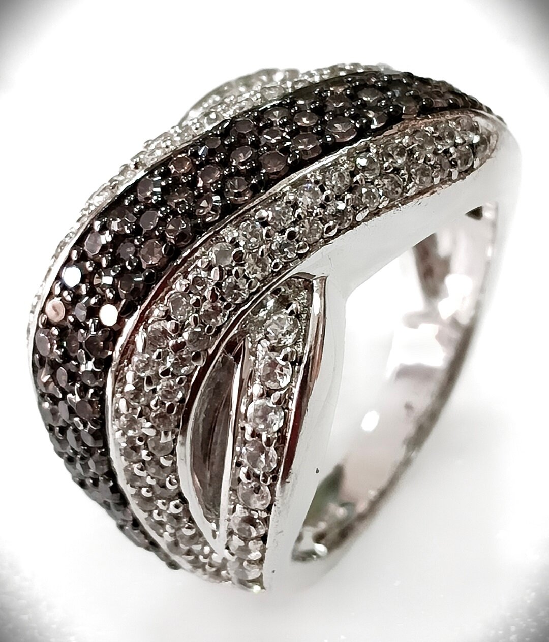 Перстень, серебро, 925 проба, родирование, фианит