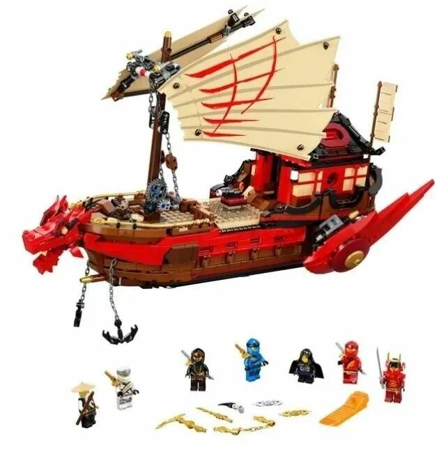 Конструктор Ниндзя Летающий корабль Мастера Ву / Ninja / 1856 деталь