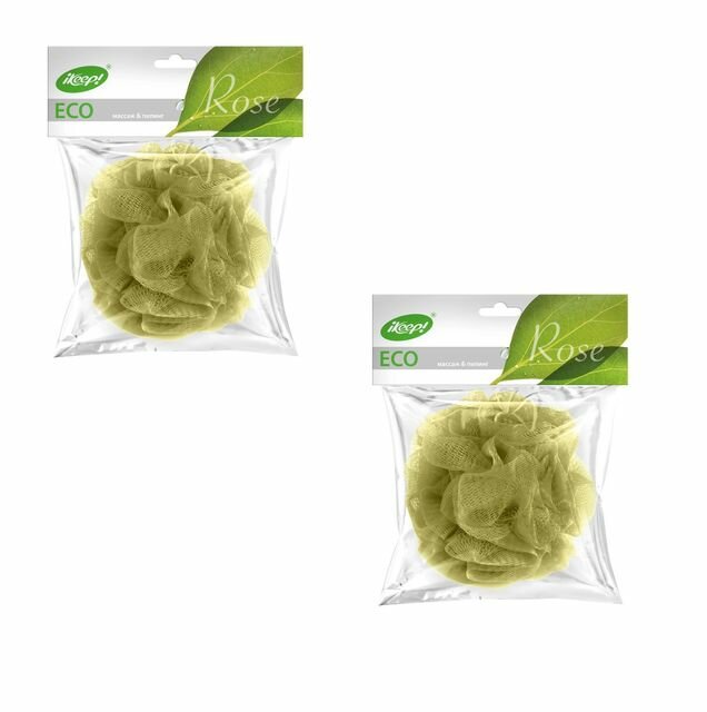 IKeep! Мочалка для тела из сетки Роза, 2 шт