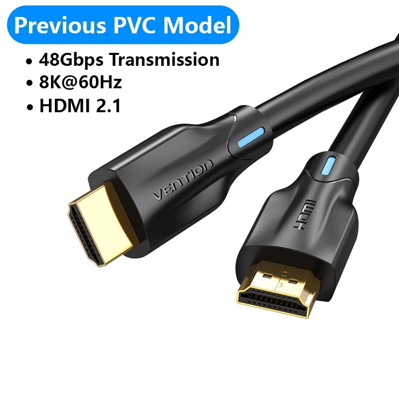 Кабель HDMI 2.1 Vention 8K/60Гц Black AAN, 1 м