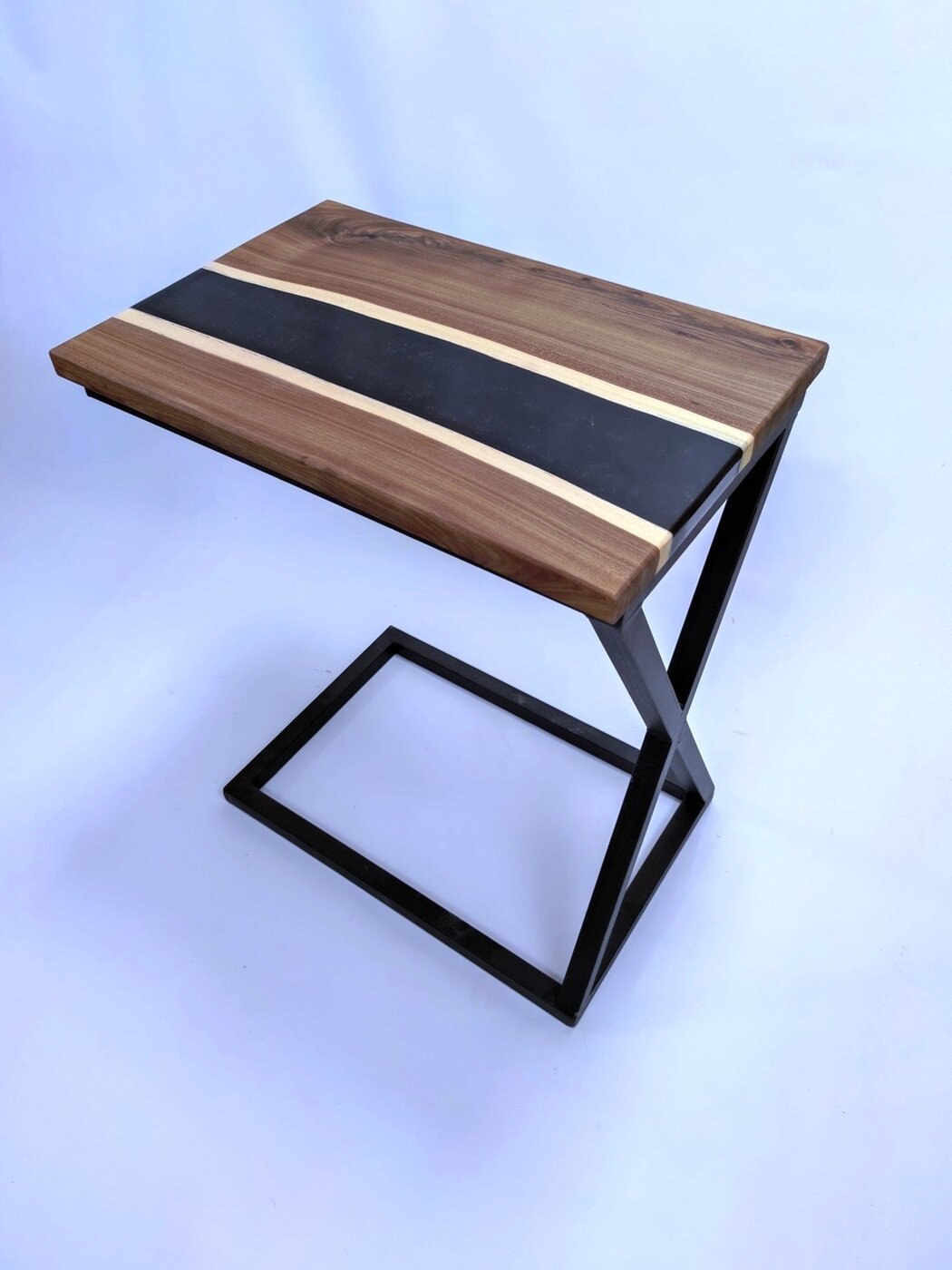 Приставной, журнальный столик ARTFAN из массива карагача черный 40*60*72см