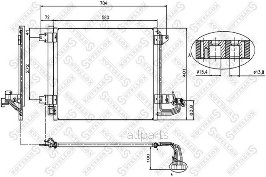 STELLOX 1045023SX NS94684=VW5209=GR905599=VL817777 [1K0820411F] ! радиатор конд.\ VW Golf/Plus all 03>