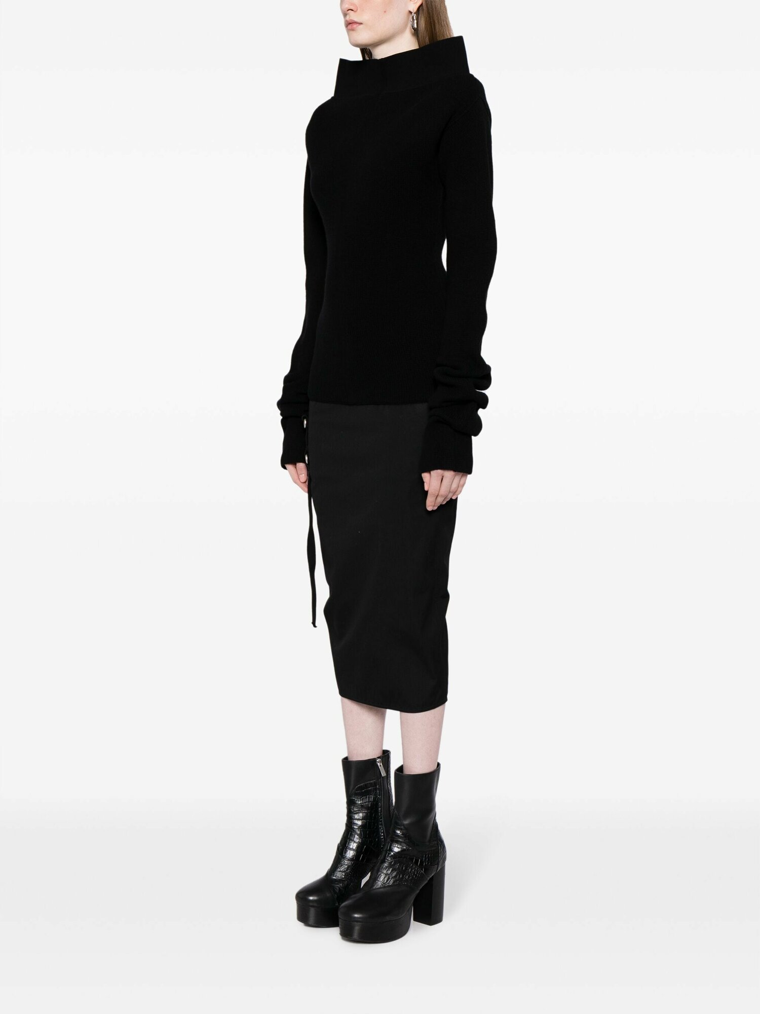 Джемпер Rick Owens Vertical-seamed ribbed-knit jumper, размер 34 — фото 1