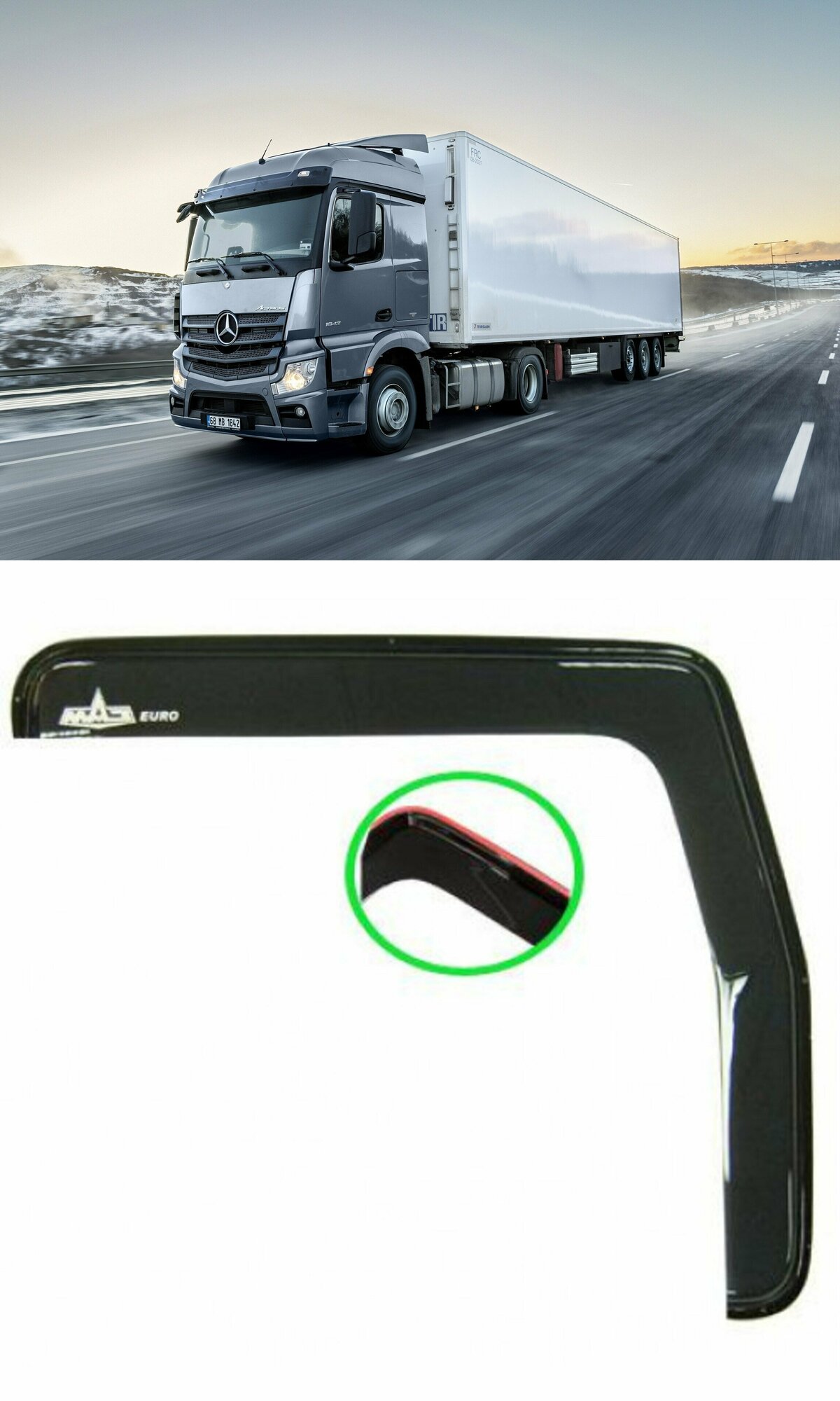 Дефлекторы боковых окон MERCEDES-BENZ Atego Мерседес-Бенц Атего 1, 2 / Actros Актрос / Kamaz Камаз Евро5