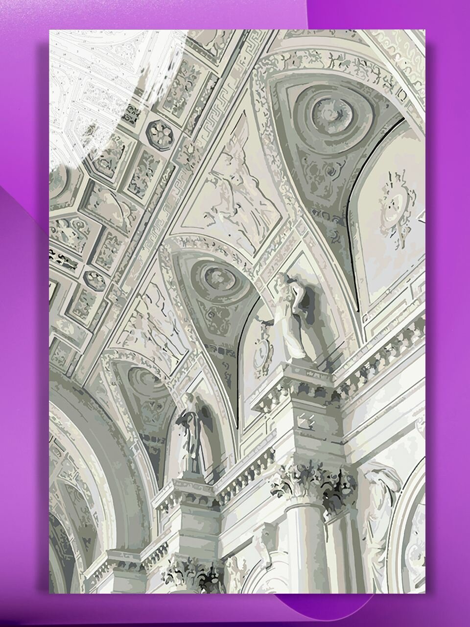 Картина по номерам на холсте Белые колонны, 40 х 50 см