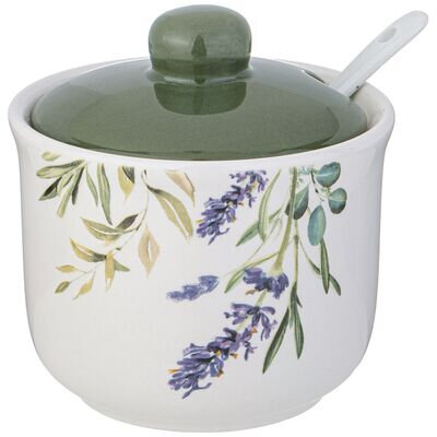 Сахарница Agness с ложкой "лаванда" 10х9,5 см, 300 мл (358-2161)