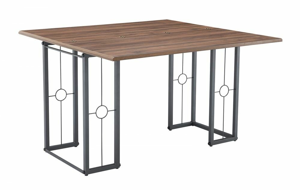 Стол B2486-1 ESF темное дерево, металл и дерево, прямоугольная столешница, ножки