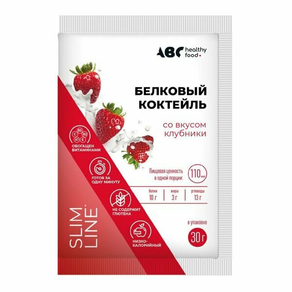Коктейль белковый вкус клубники Провита ABC Healthy Food 30г