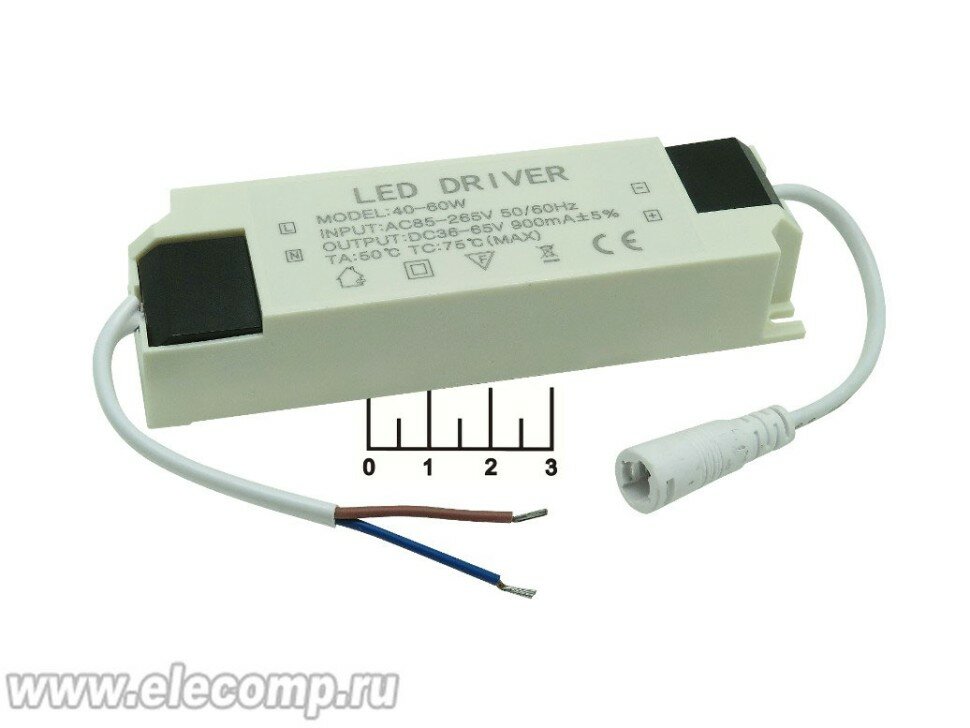 Драйвер светодиода 900mA/36-65VDC 85-265VAC 40-60W