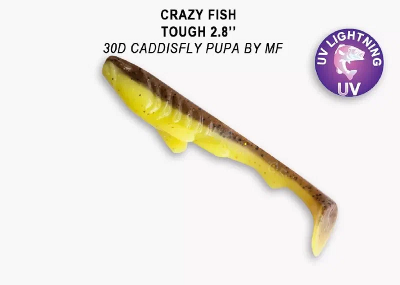 Силиконовая приманка мягкая съедобная Crazy Fish Tough 2.8" 70 мм 59-70-30d-6 5 шт.