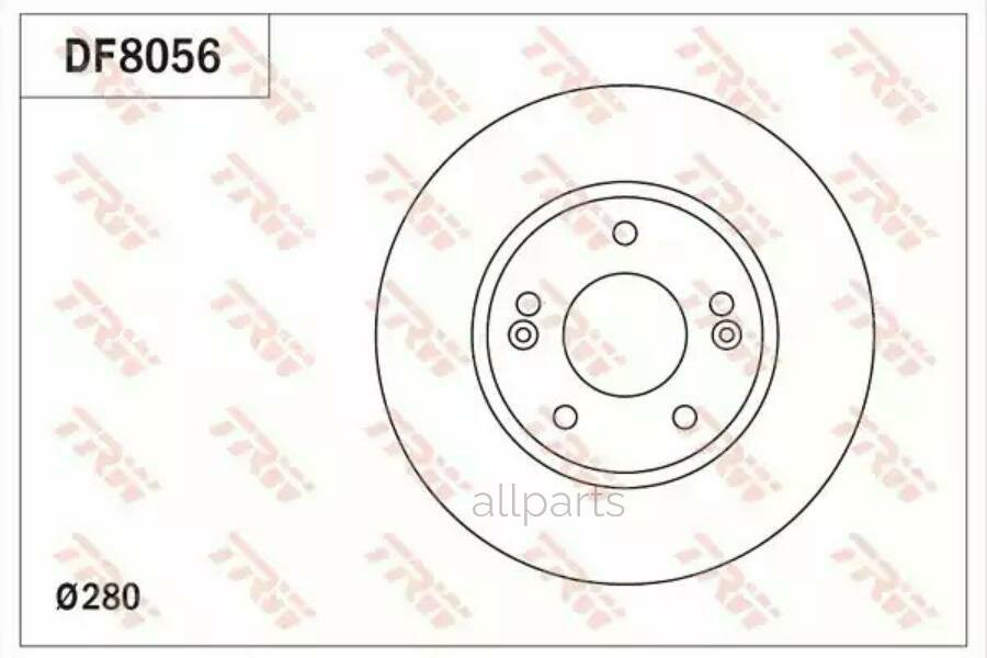 TRW DF8056 диск тормозной передний HYUNDAI I30 (GD) 2011- (15) DF8056
